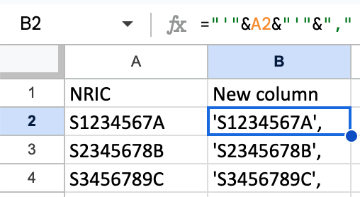 Transform data from excel column to IN operator inside SQL WHERE ...